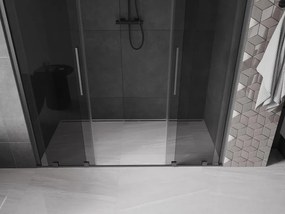 Mexen Velar Duo, posuvné sprchové dveře do otvoru 170 cm, 8mm šedé sklo, grafit broušený, 871-170-000-42-66