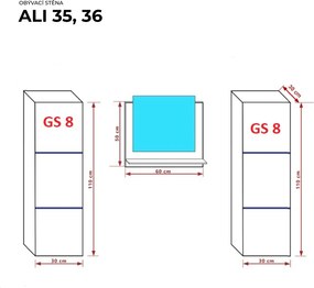 Ral Koupelnová stěna ALI 36 - Černý lesk