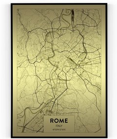 Obraz Mapa Rome 30 x 40 cm - napnuté plátno na dřevěném rámu