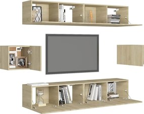 6dílný set TV skříněk dub sonoma kompozitní dřevo 3078998