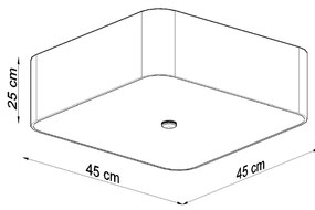 Stropní svítidlo Lokko, 1x bílé textilní stínítko, (bílé sklo), (45 cm)