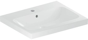 Geberit iCon - Umyvadlo na desku 600x480x160 mm, s přepadem, s otvorem pro baterii, KeraTect, bílá 501.847.00.2