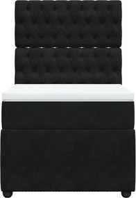 Box spring postel s matrací černá 80 x 200 cm samet 3292198