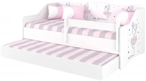 Dětská postel s výsuvnou přistýlkou 160 x 80 cm - Baletka Rozměry: 160x80