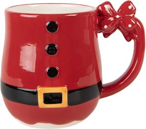 Červený keramický hrnek Santa Claus - 13*9*11 cm / 400 ml