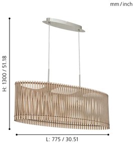Eglo 96194 - Lustr SENDERO 2xE27/60W/230V