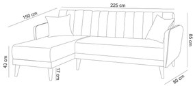 Atelier del sofa Rozkládací rohová pohovka AQUA tmavě zelená levý roh 867UNQ1405