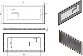Sapho Sapho, LUMINAR LED podsvícené zrcadlo v rámu 1200x550mm, chrom, NL560