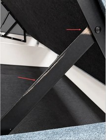 Modrá čalouněná dvoulůžková postel s úložným prostorem s matrací/s topperem 180x200 cm Elva Bold Line - II. jakost – Bonami Selection