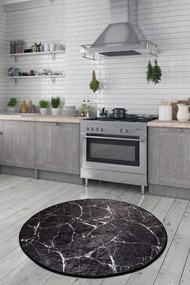 Kulatý koberec Black Marble 140 cm černý