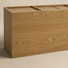 Botník hnědý se sedákem PORTA, 103 x 30 x 46 cm