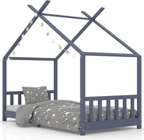 Rám dětské postele šedý masivní borové dřevo 90 x 200 cm 283372