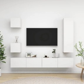 5dílný set TV skříněk bílý kompozitní dřevo 3078697