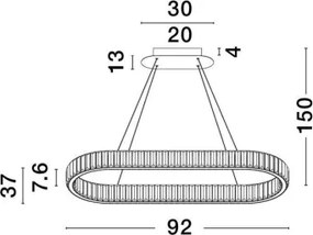 Závěsné LED svítidlo NOVA LUCE AURELIA 48W 3500K 9333073 stmívatelné Triac