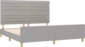 Rám postele bez matrace světle šedý 160 x 200 cm textil 3125146