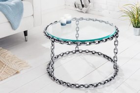 Noble Home Skleněný kovový konferenční stolek Chain