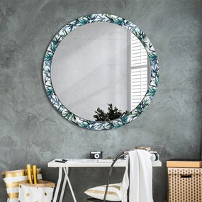 Kulaté dekorativní zrcadlo Modré palmy fi 100 cm