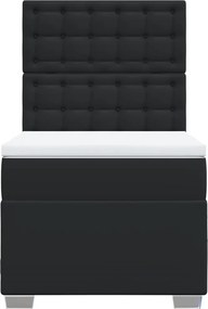 Box spring postel s matrací černá 90x200 cm umělá kůže 3290704