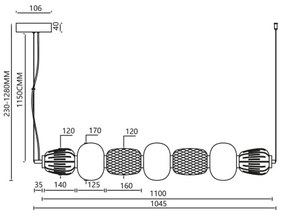LED Lustr na lanku CARO LED/42W/230V chrom