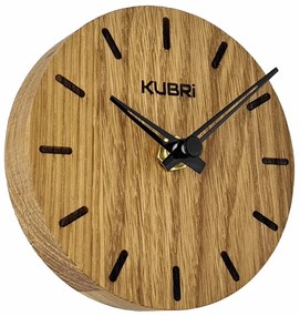 KUBRi 0013E - miniaturní dubové hodiny české výroby s tichým chodem