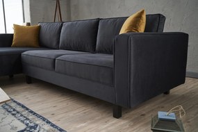 Hanah Home Sametová pohovka KALE antracit levá 825BLC2721