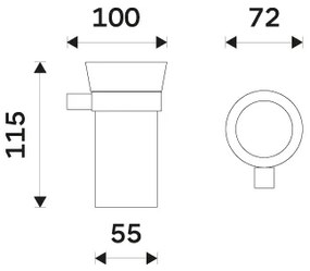 Nimco Držák na kartáčky, nádobka keramická