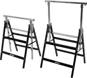 Teleskopické lešenářské kozy DANNY, sada 2 ks, max. 200kg, 60 x 56 x 81-130cm, stříbrná/černá Jurhan