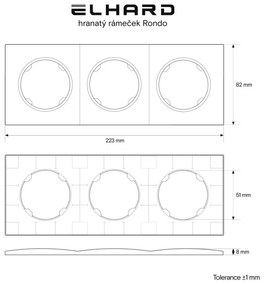 Elhard Hranatý trojrámeček Rondo, bílý RD3103W