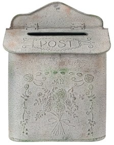 Šedá vintage poštovní  schránka – 26x10x35 cm