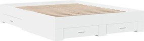 Rám postele se zásuvkami bílý 150 x 200 cm kompozitní dřevo 3280377