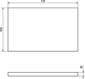 Aqualine VEGA deska 72,5 x 45 cm, dub platin VG775