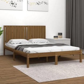 Rám postele medově hnědý masivní dřevo 150 x 200 cm King Size,  3104421
