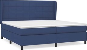 Box spring postel s matrací modrá 200x200 cm textil 3127995