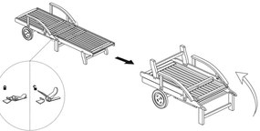 vidaXL Marketos Zahradní lehátko masivní akáciové dřevo