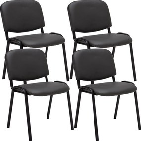 Sada 4 konferenčních židlí Ken umělá kůže – šedá