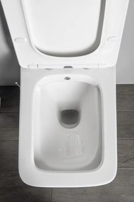 Sapho, PORTO závěsná WC mísa Rimless, integrovaná baterie a bidetová sprška 36x52 cm, bílá, PZ102RX