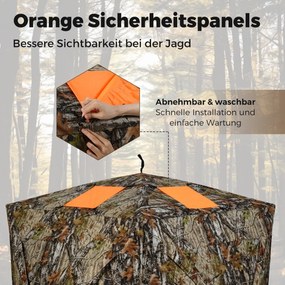 Costway Hunting Blind 2-Person Pozemní stan s tichým posuvným oknem Přenosný