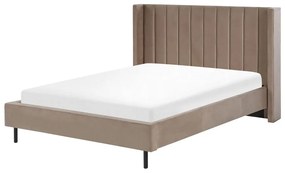 Sametová postel 140 x 200 cm taupe VILLETTE Beliani