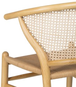 BigBuy Home Přírodní jídelní židle - rozměry 49 x 45 x 80 cm
