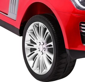 Ramiz Range Rover HSE lakované dětské auto pro 2 děti červené SUV + ovladač na dálkové ovládání + audio panel