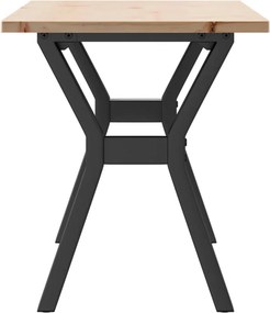 Konferenční stolek s Y rámem 110x40x45 cm borové dřevo a ocel 3282711