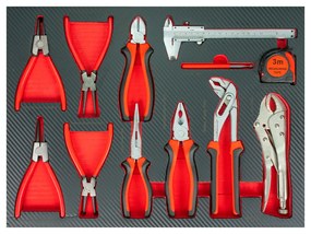 Dílenský vozík s nářadím | 12 zásuvek | Červený Matabro MB-TC05 | 542 ks