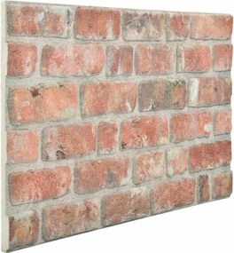 Nástěnné panely 10 ks 100 x 50 cm Červená EPS pěna 332921