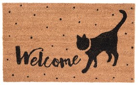 Kokosová rohožka Welcome Cat – 75x45x1 cm