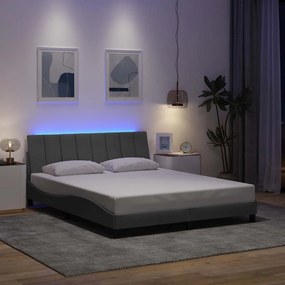 Rám postele bez matrace Hanko světle šedý 160 x 200 cm textil 3310468