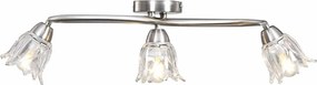 Stropní lampa průhledná skleněná stínidla 3 žárovky E14 tulipán 289230