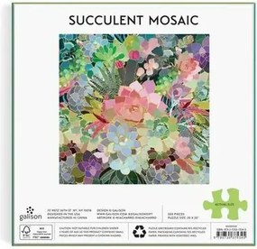 Galison Puzzle Mozaika ze sukulentů / 500 dílků / od 8 let
