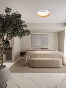 LED stmívatelné bílo-dřevěné moderní stropní svítidlo Sigi 2