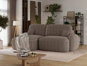 Rohová sedací souprava Tesalia s funkcí spaní a úložným prostorem, světle hnědý velur, levostranná
