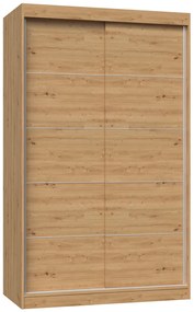 Šatní skříň IGA 120 dub artisan s ozdobnou lištou